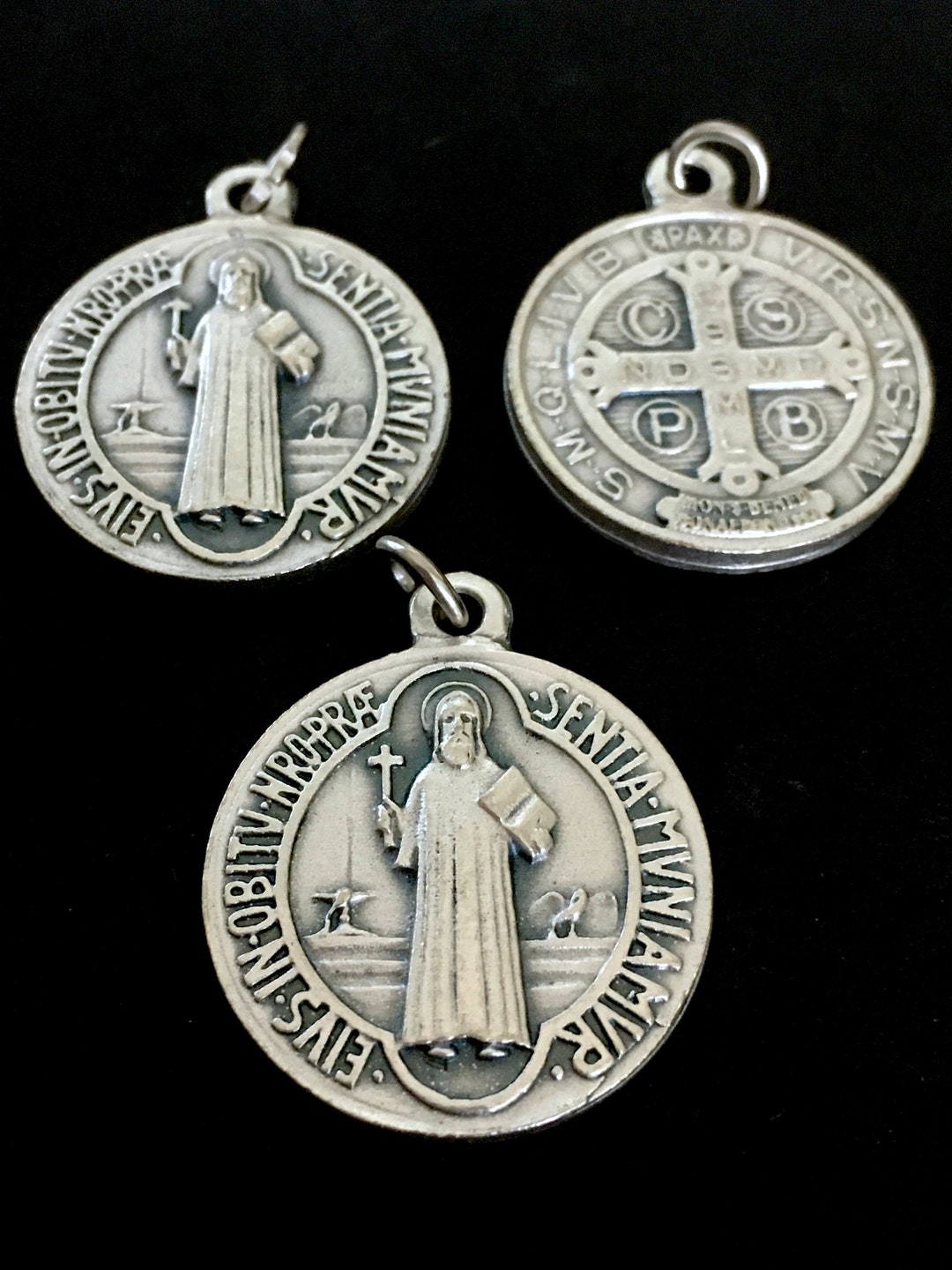 Saint Benedict Double Sided Medal Set of 3 Medals for Pendant Large ...