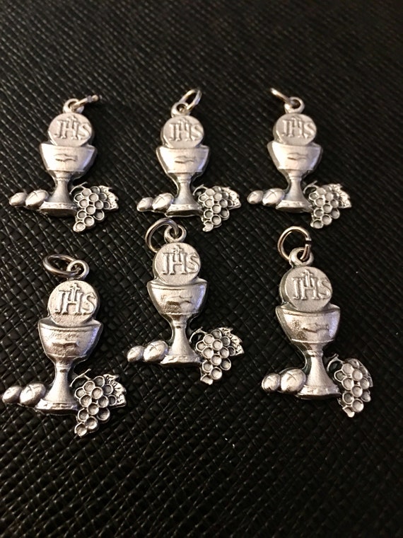 IHS Communion Communion Chalice Medal Charms for Rosary or | Etsy