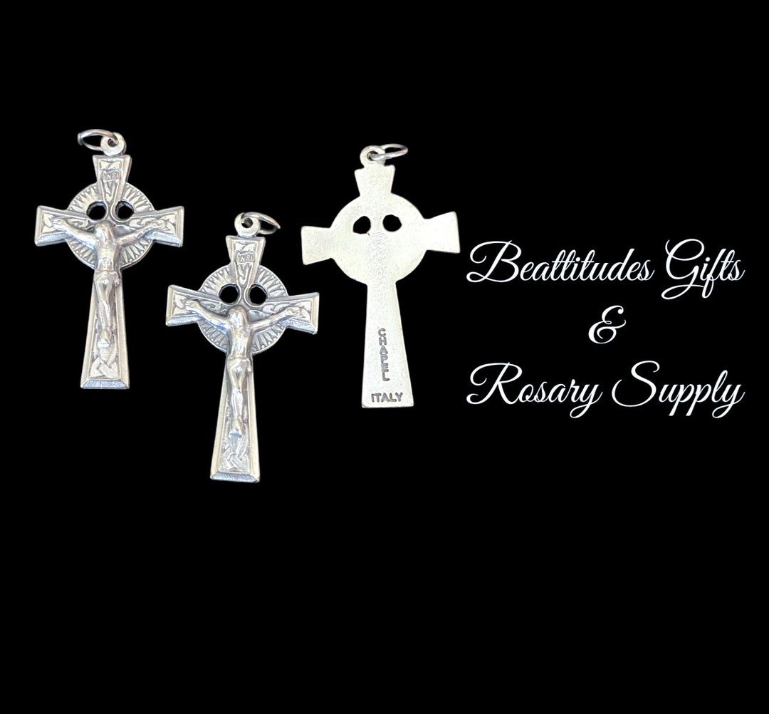 IRISH Rosary Cross Jesus Crucifix Celtic Lot of 3 Pendant Christian ...
