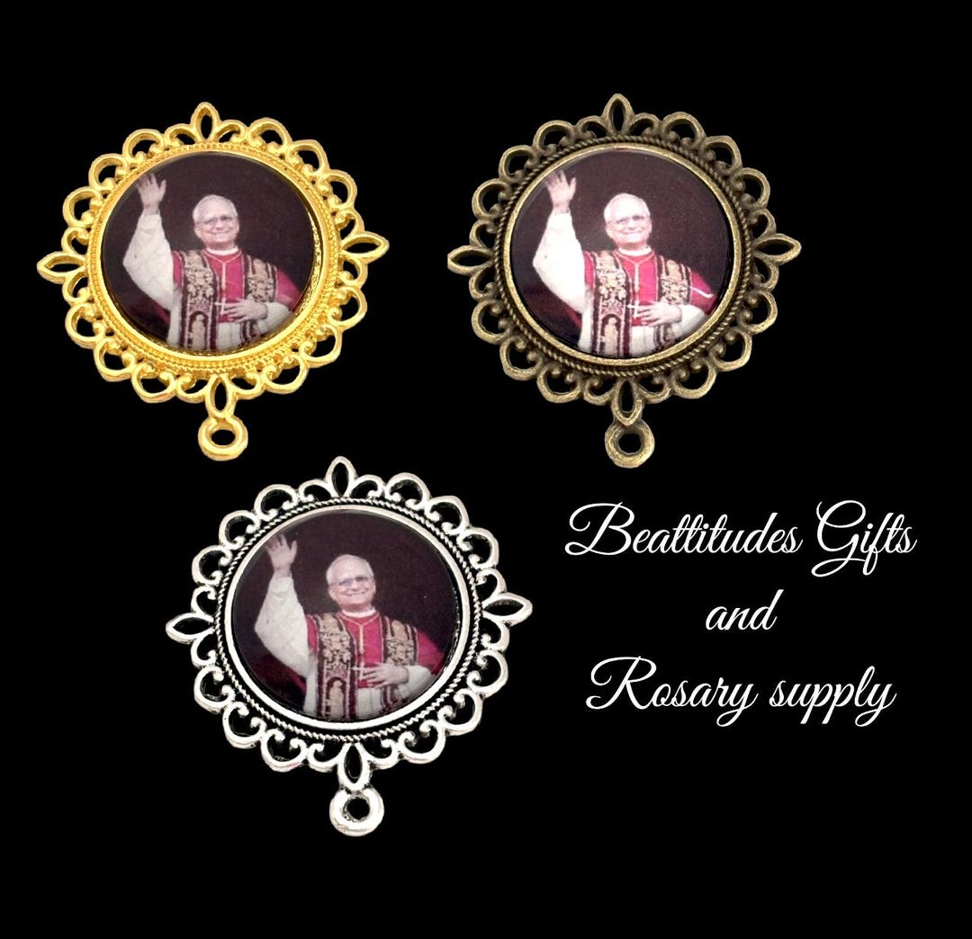 Pope Leo XIV Rosary Center Connector Centerpiece Catholic Gift Chaplet ...