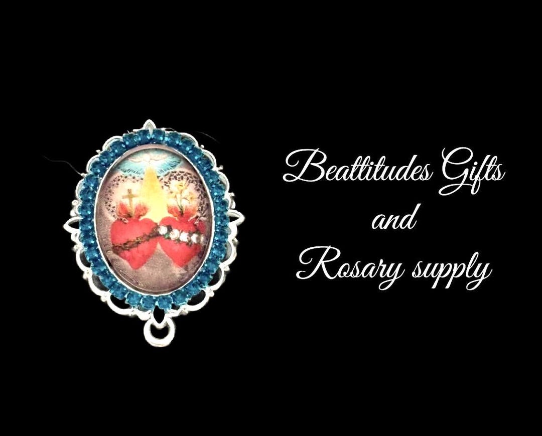 Sacred Heart of Jesus Immaculate Heart of Mary Twin Hearts Rhinestone ...