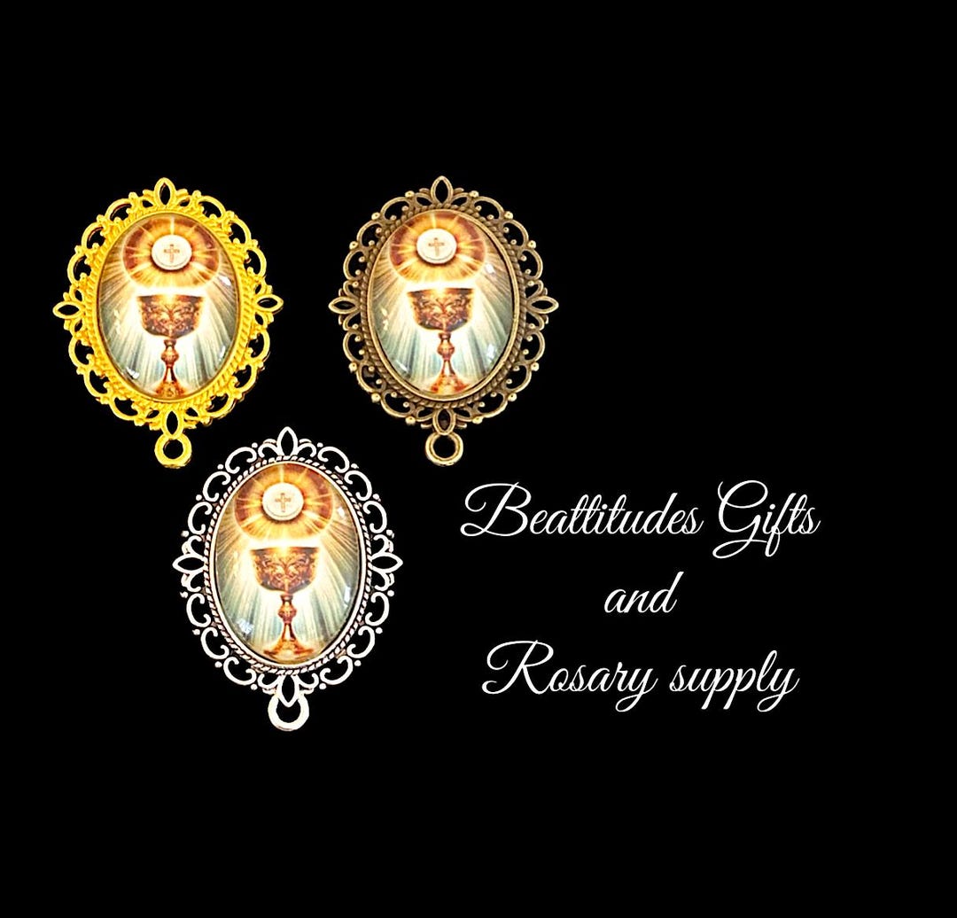 COMMUNION Chalice Holy Eucharist Jesus Medal Chaplet Medal Pendant ...
