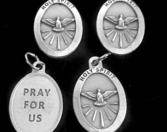 Holy Spirit Dove Confirmation Premium Medal Charm PRAY FOR US Pendant ...