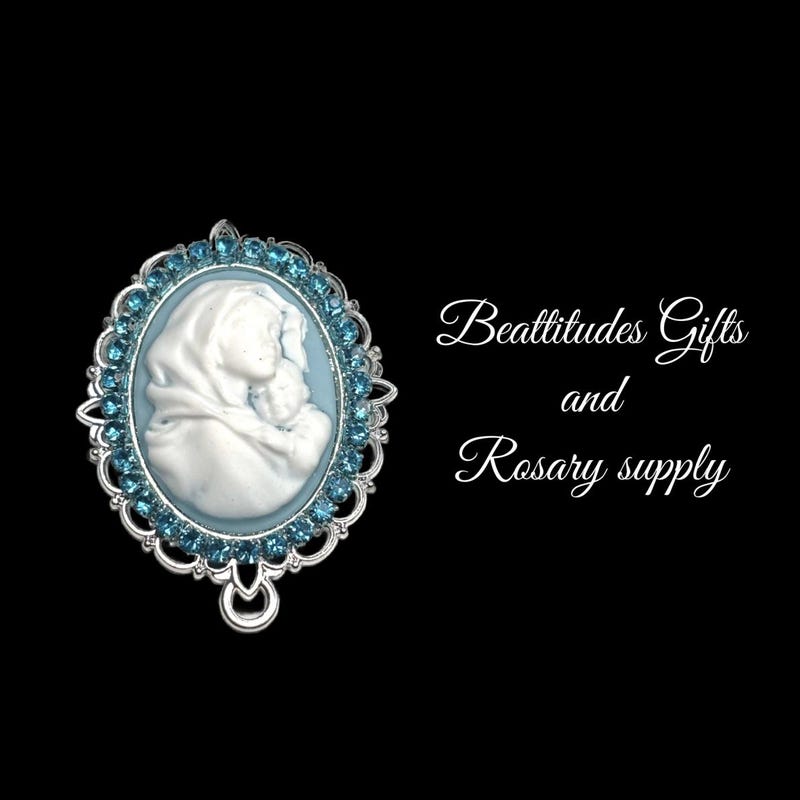Silver and Blue Cameo Necklace - Etsy