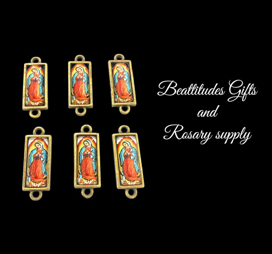 Our Lady of Guadalupe Glass Pater Our Father Rosary Connector or ...