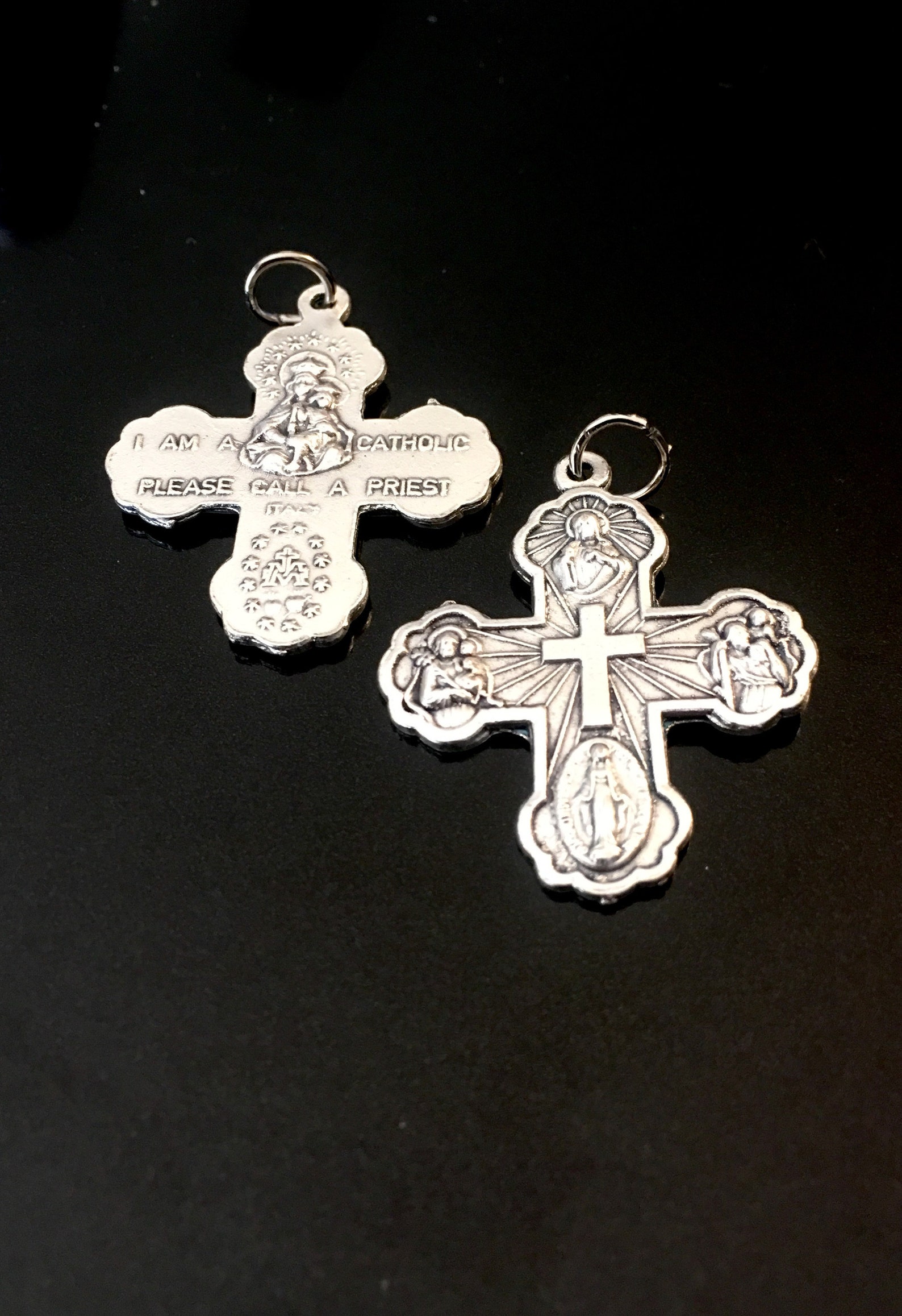 Jesus Four way Cross Double Sided CALL PRIEST 1 1/2 Medal | Etsy