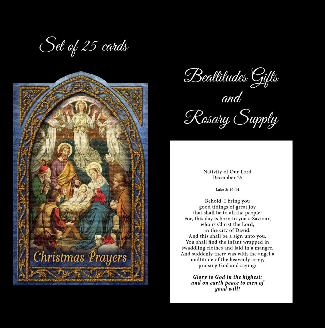 Christmas Nativity Prayer Cards SET OF 25 Jesus Mary Joseph Cards Full ...