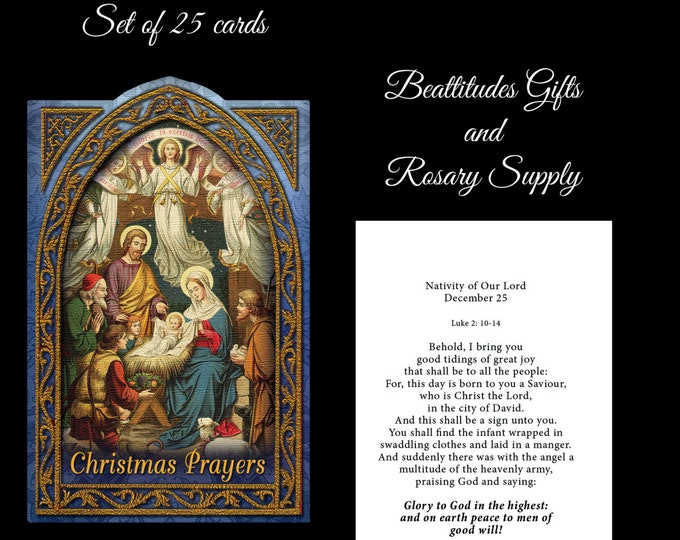 Christmas Nativity Prayer Cards SET OF 25 Jesus Mary Joseph Cards Full ...