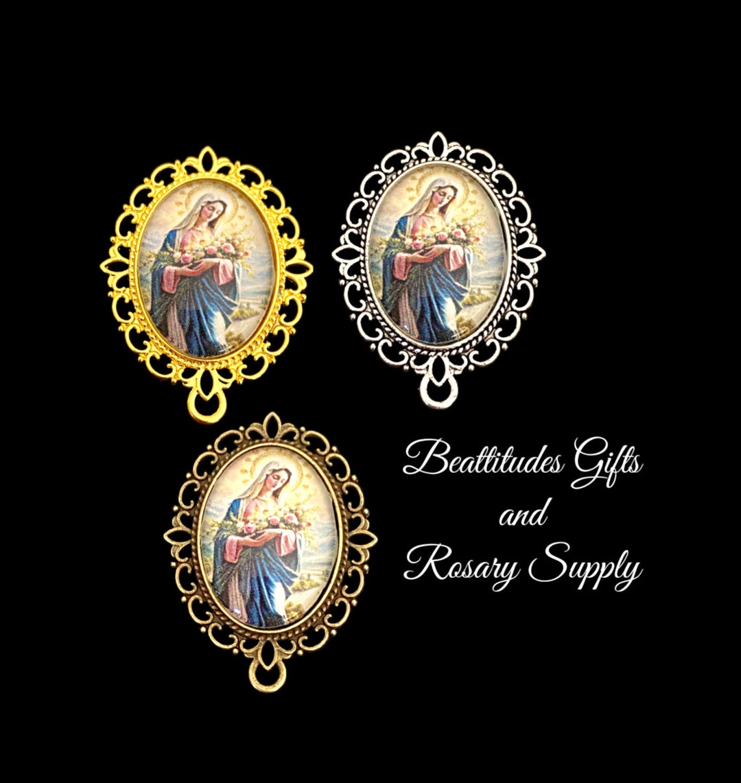 Madonna Roses for Mary Blessed Mother Rosary Center Large Size Catholic ...
