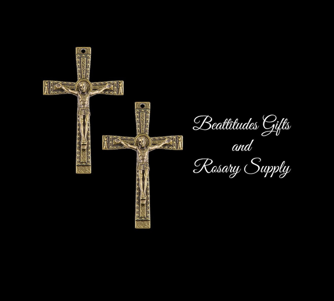 Lot of 2 Jesus Crucifix Modern INRI Rosary Cross Christian Made in ...