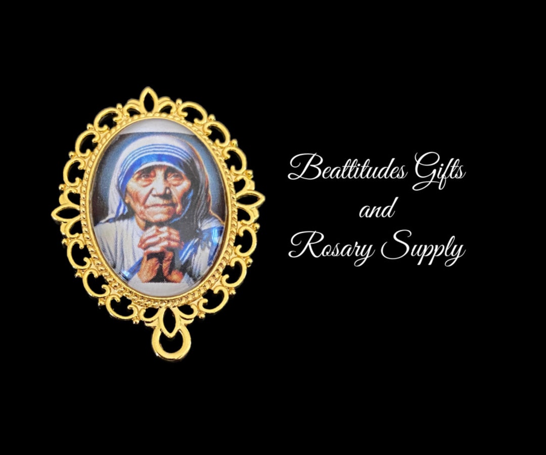 Mother Teresa GOLD Tone Rosary Centers Rosary Parts MOTHER TERESA ...