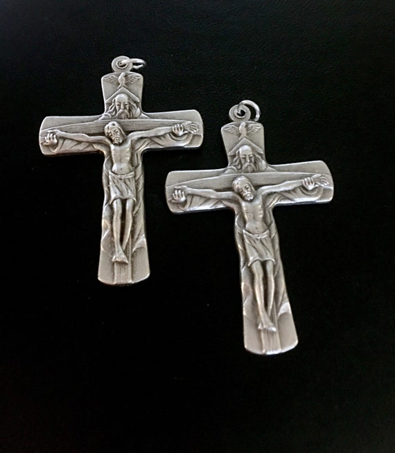 Trinity Jesus God and Holy Spirit Crucifix Set of 2 Medium | Etsy