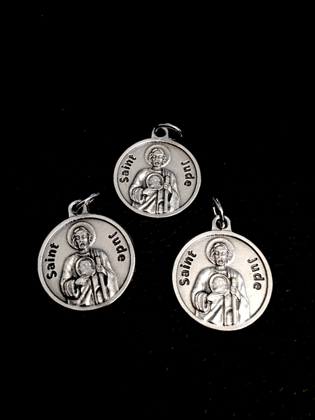 Saint Jude Prayer Medals Double Sided Set of 3 for Charm Bracelet ...