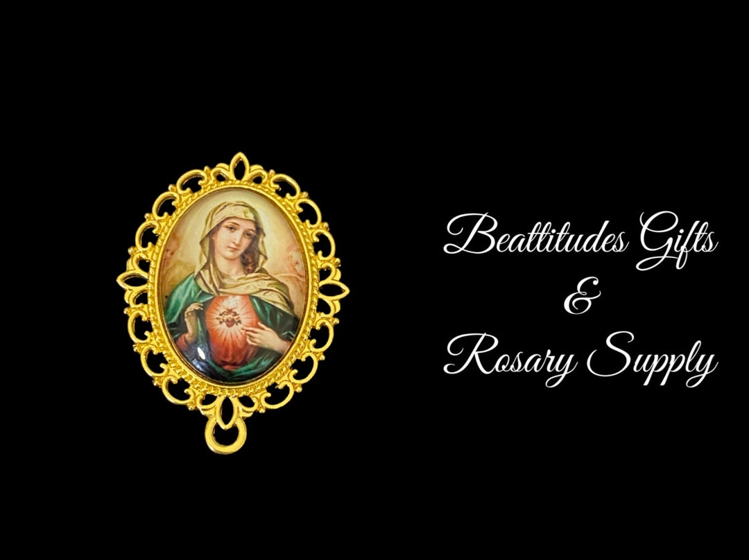 Immaculate Heart of Mary Madonna BRIGHT YELLOW GOLD Bright Ornate ...