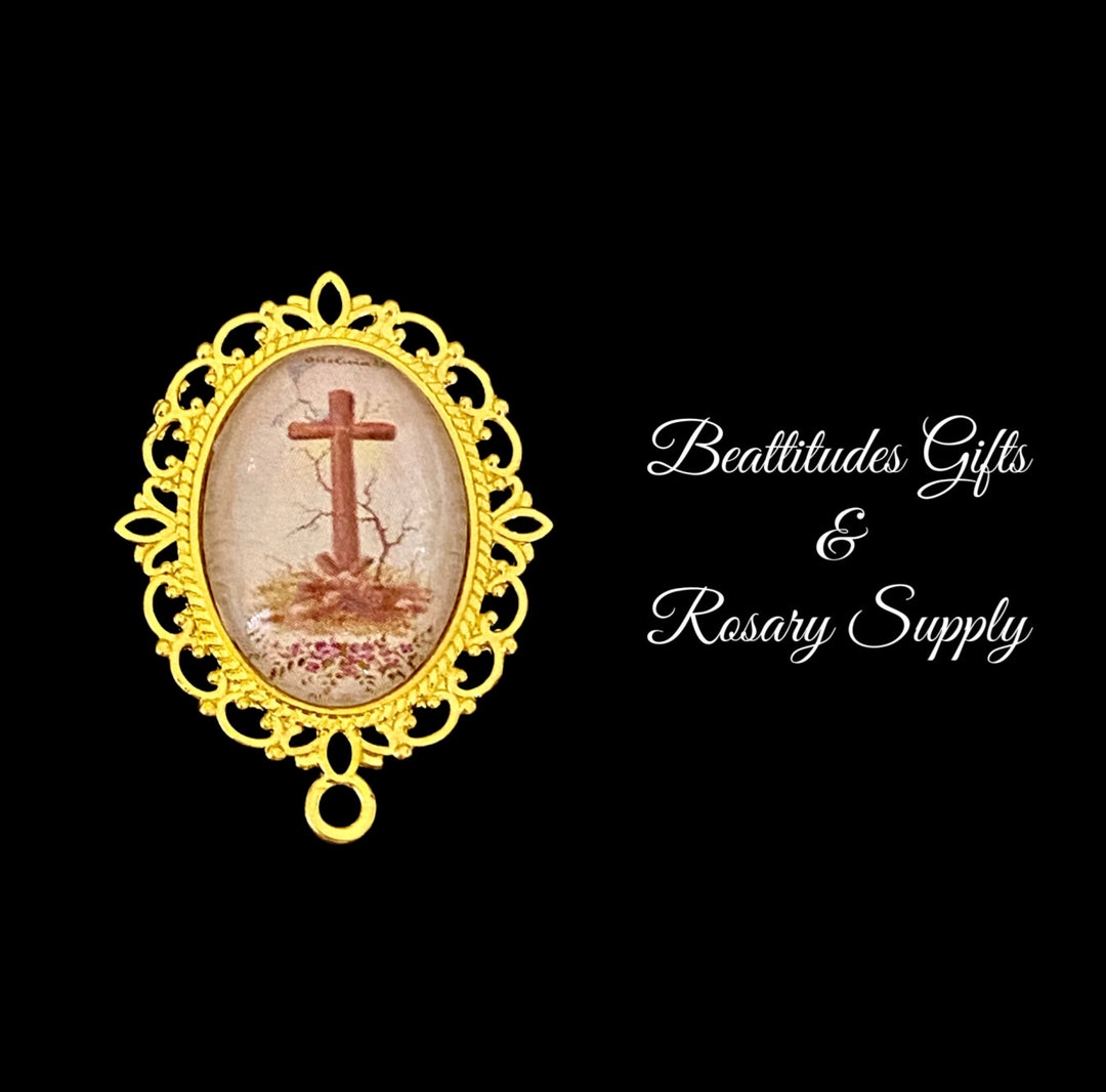 Jesus Cross Rosary Centerpiece Center Piece 1 1/4 Inch Large CHAPLET OR ...