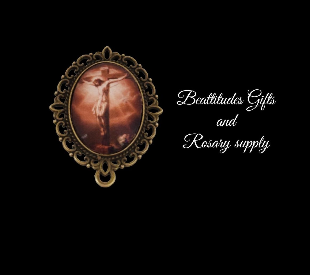 Jesus Crucifixion Rosary Centerpiece Center Piece CHAPLET OR ROSARY ...