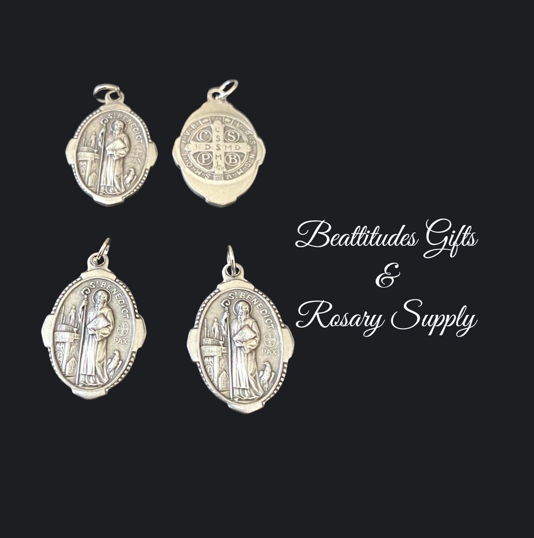 Saint Benedict Double sided Medal Set of 4 Medals for Charm Bracelet or ...