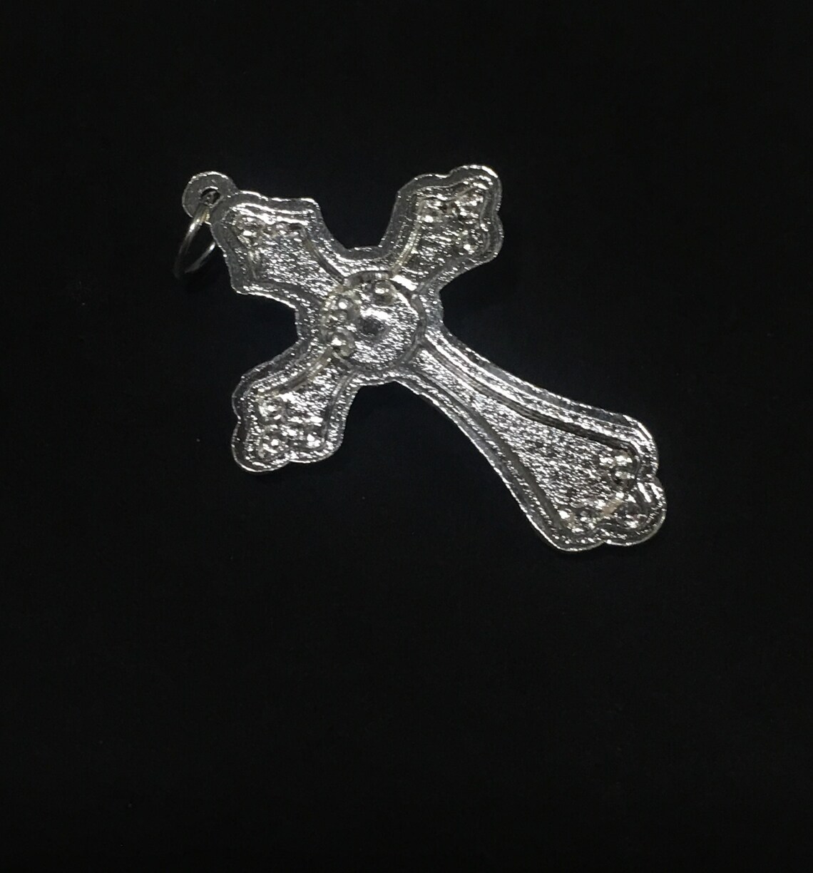 Ornate White Enamel Rhinestone Cross Christian Catholic - Etsy