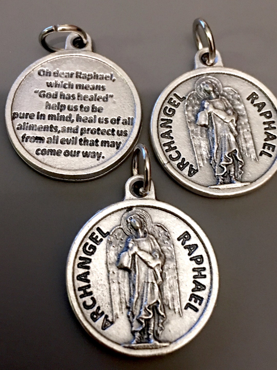 Archangel Raphael Prayer Medal Healing Medals God Heals Angel - Etsy