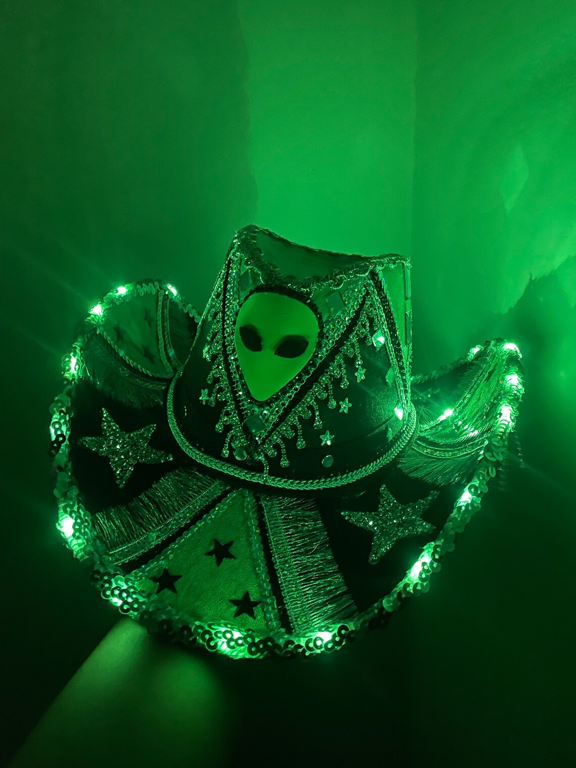 Space Cowgirl Alien Hat (made to Order Item) | Festival Outfit | Cowboy ...