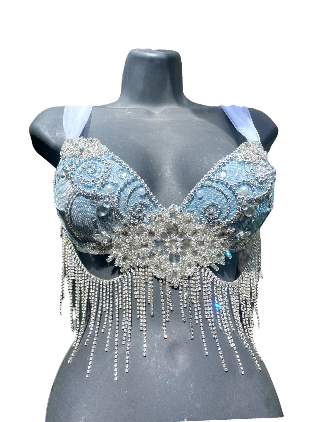 Icy Glitz Deluxe Bra Top made to Order Item: Feat. a Powder Blue ...