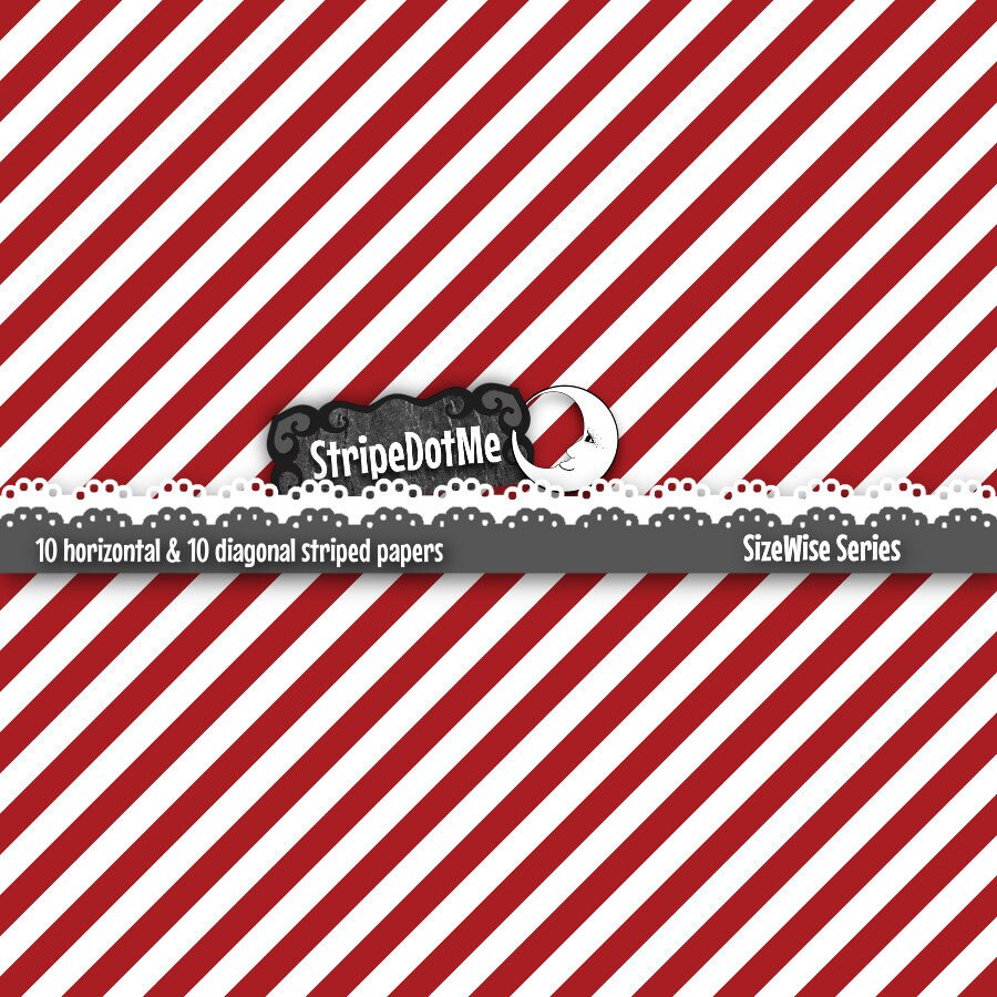 Digital Paper Stripes, Striped Digital Paper, Red Stripes, Red ...