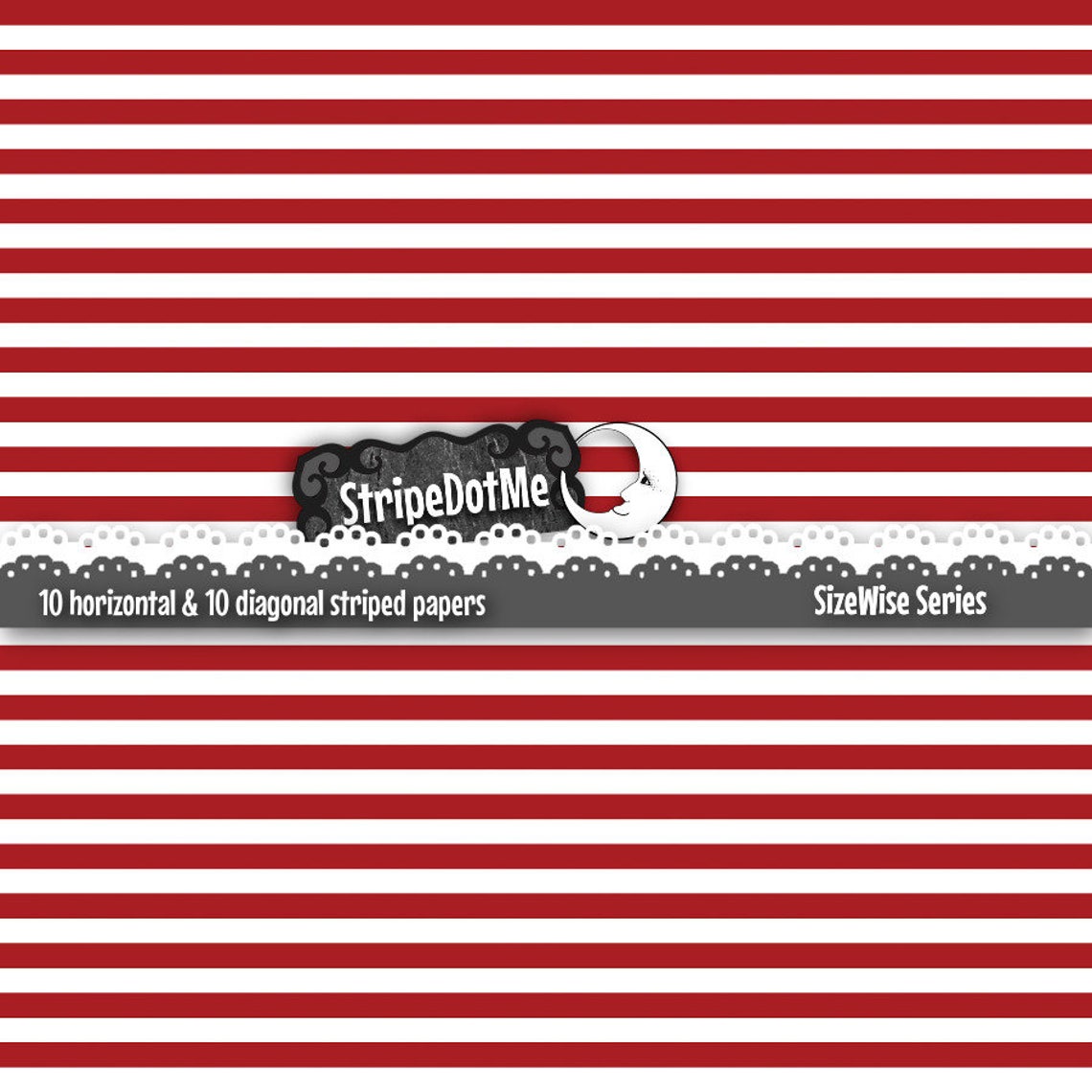 Digital Paper Stripes, Striped Digital Paper, Red Stripes, Red ...