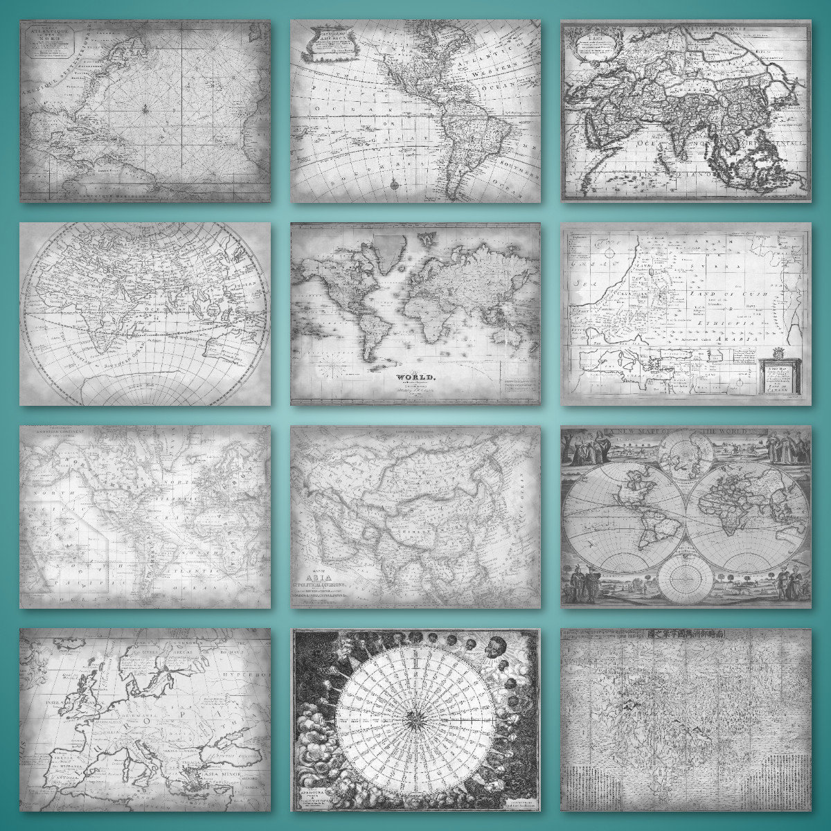 Maps Printables 5x7 Digital Paper, Ephemera, Invitations, Maps ...