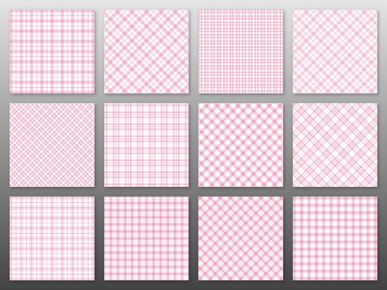 Plaid Digital Paper, Scrapbook Paper, Pink Paper, Tartan Digital Paper ...