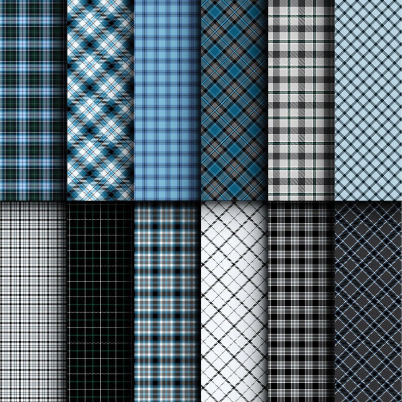Blue Plaid Digital Paper Pack Plaid Textures Plaid Digital - Etsy Sweden