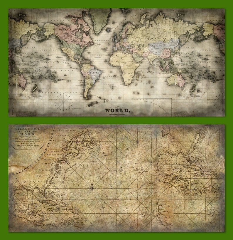 Old Maps Digital Paper, 10x20, Vintage Maps, Map Wrapping Paper, Asia ...