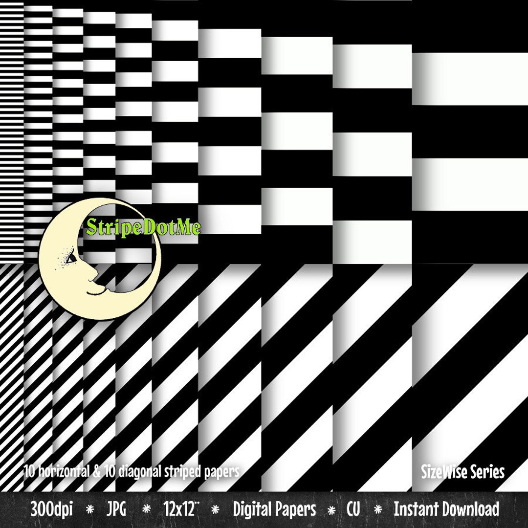 Digital Paper Stripes, Striped Paper, Digital Paper Stripe, Stripes ...