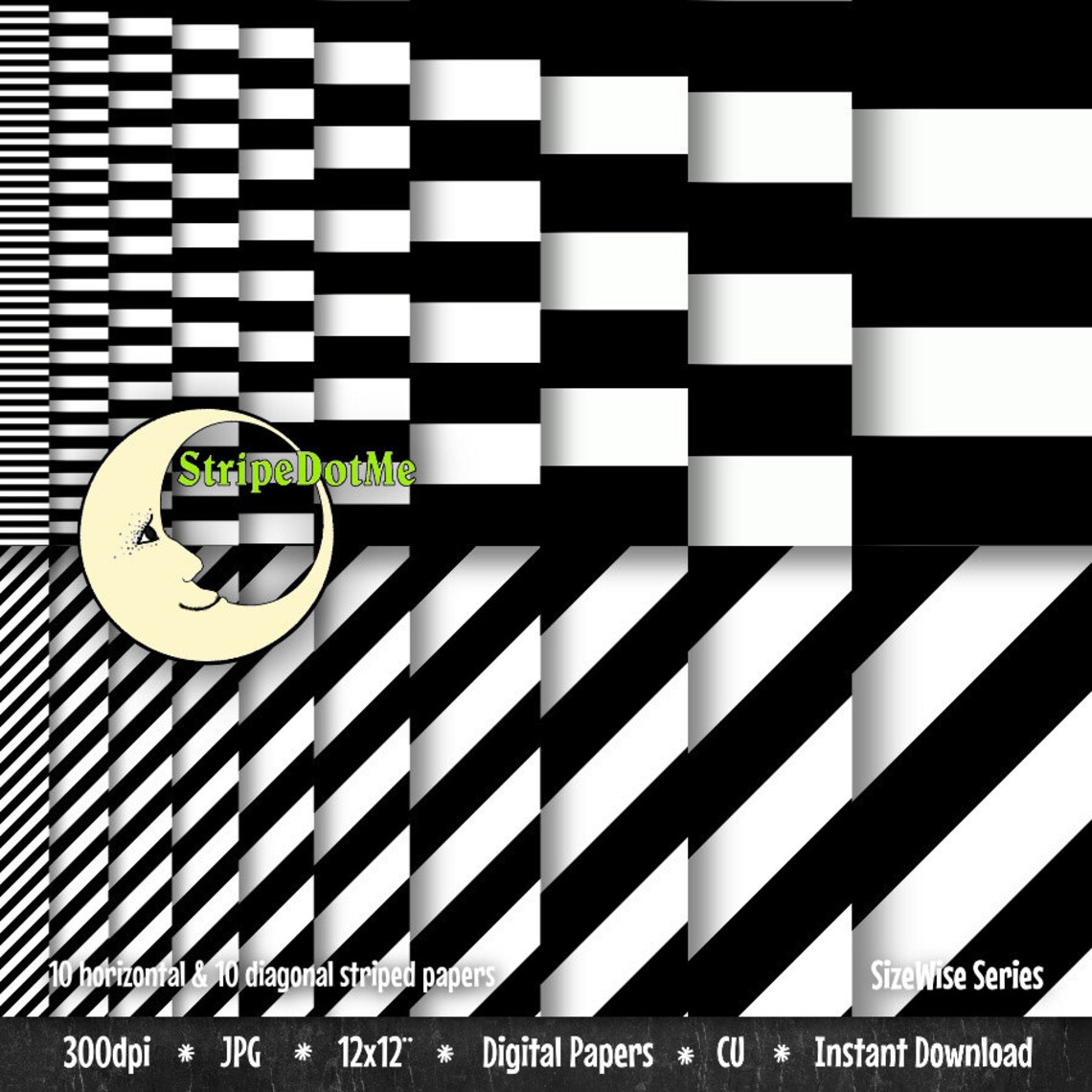 Digital Paper Stripes, Striped Paper, Digital Paper Stripe, Stripes ...