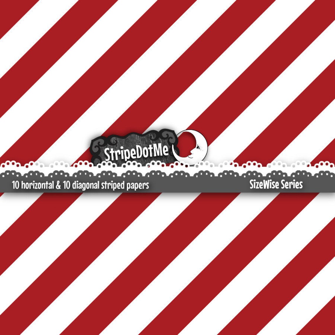 Digital Paper Stripes, Striped Digital Paper, Red Stripes, Red ...