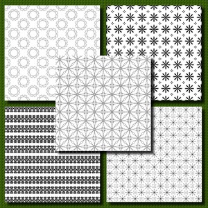 12 Digital Doodle Patterns Transparent Overlays 12" Papers - Instant ...