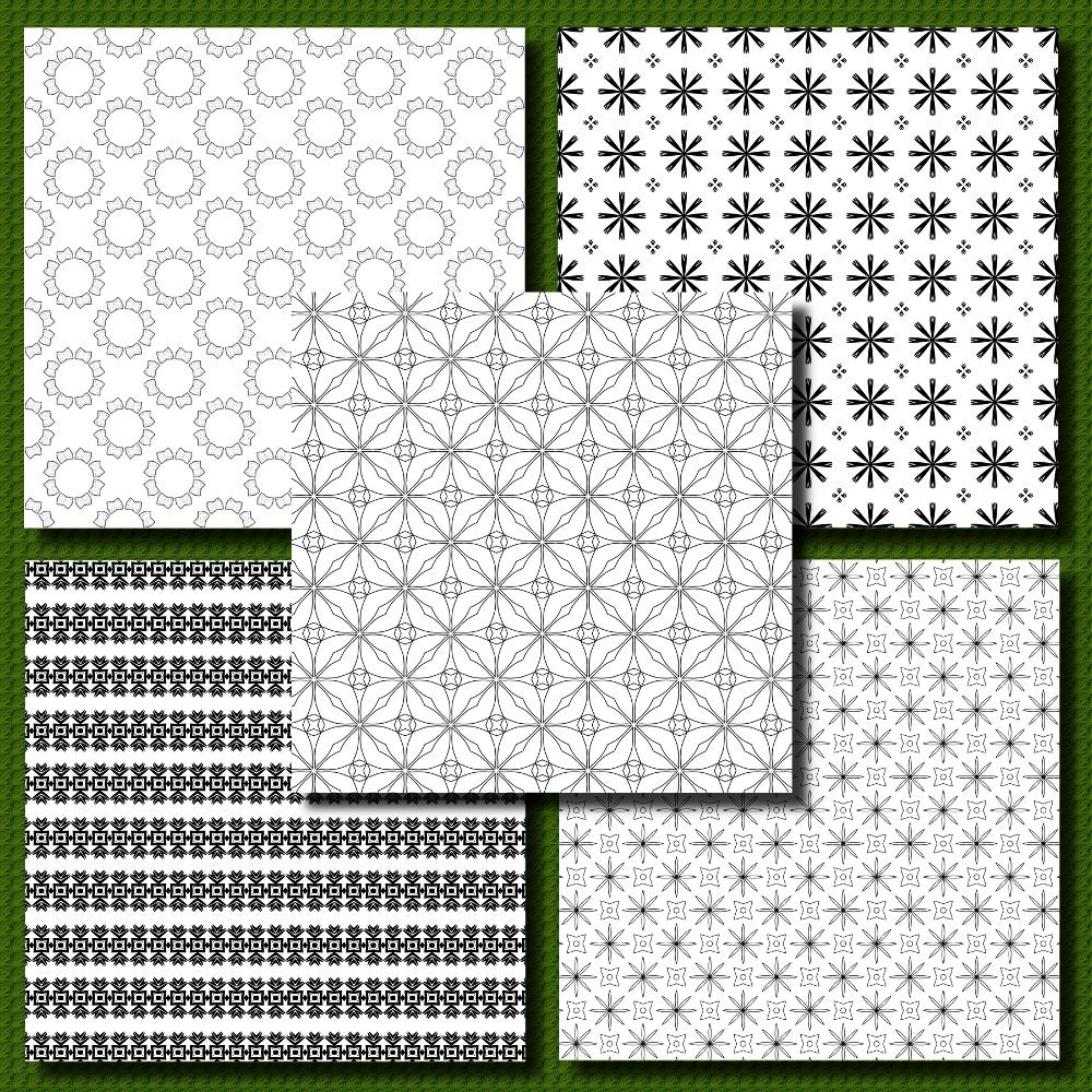 12 Digital Doodle Patterns Transparent Overlays 12" Papers - Instant ...