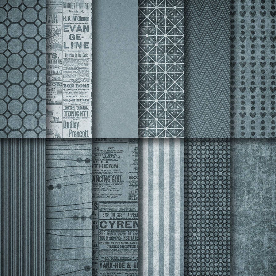 Blue Digital Paper, Digital Paper Pack, Digital Paper Vintage, Old ...