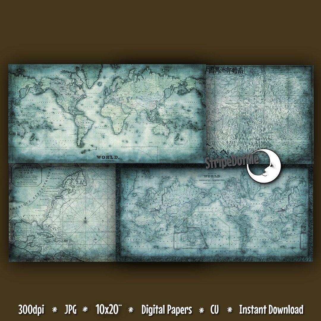 Old Maps, Digital Paper, 10x20, Vintage Maps, Europe Maps, Asia, Africa ...