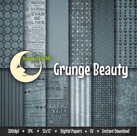 Blue Digital Paper Digital Paper Pack Digital Paper Vintage - Etsy