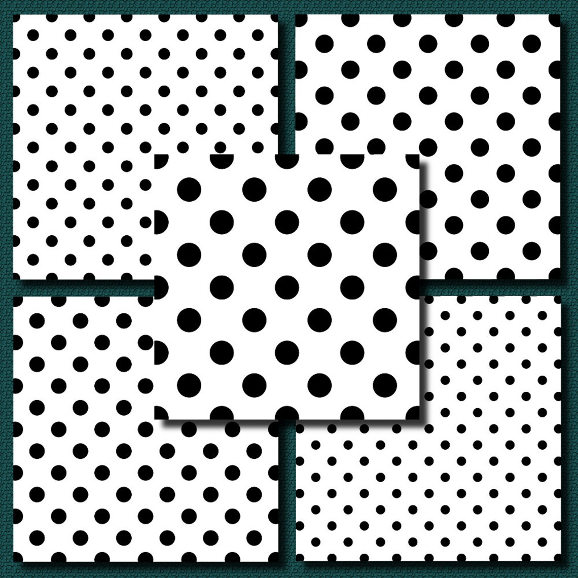 Polka Dot Digital Paper Overlays Black Transparent Background Tiny to ...