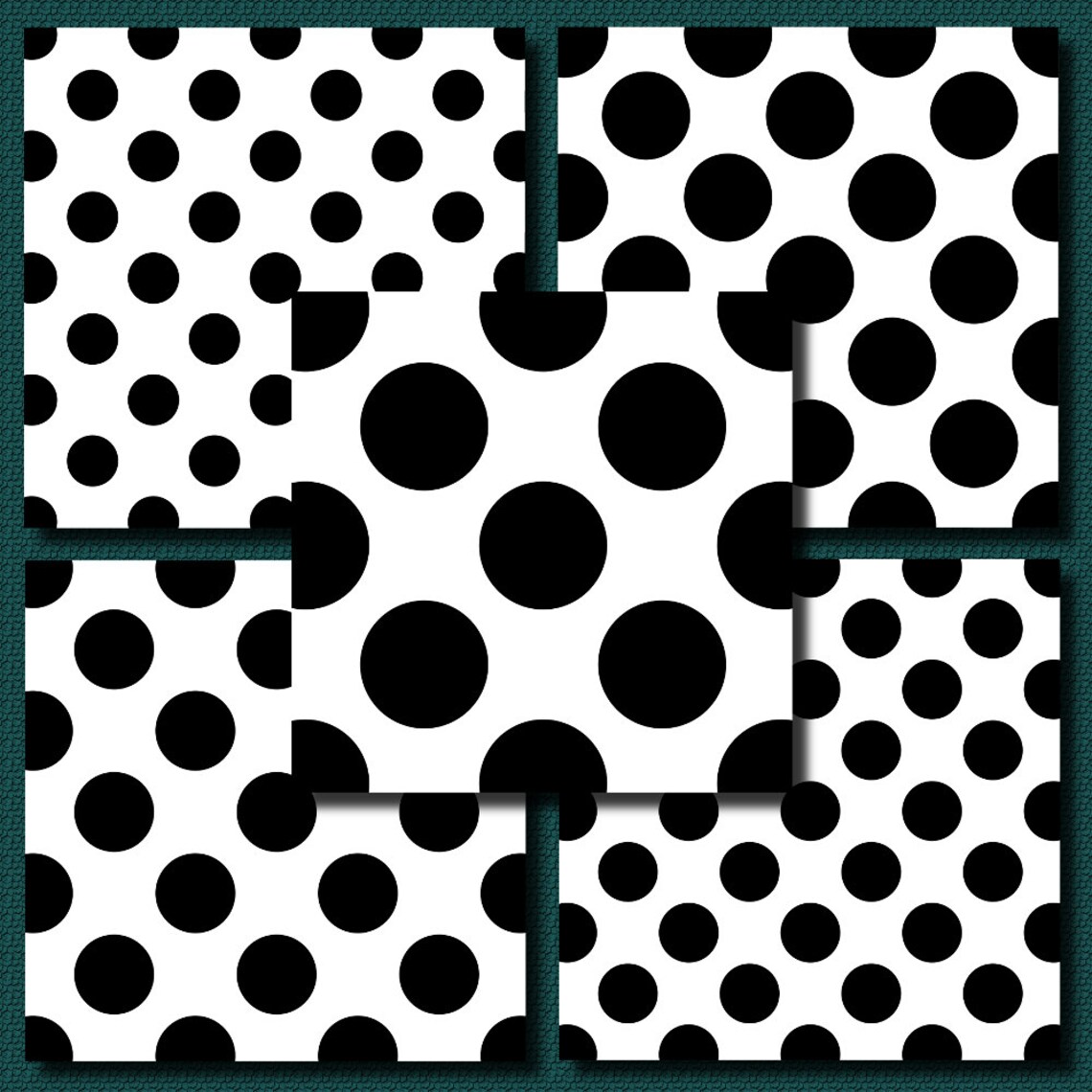 Polka Dot Digital Papers, Black and White, Polka Dot Papers - Instant ...