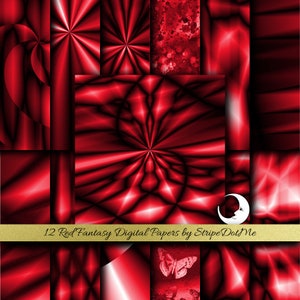 Red Digital Paper Pack - Red Scrapbook Paper, Geometric Paper ...