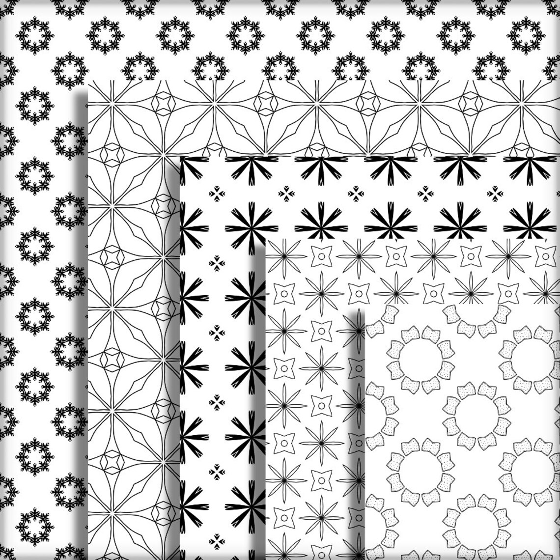 12 Digital Doodle Patterns Transparent Overlays 12" Papers - Instant ...