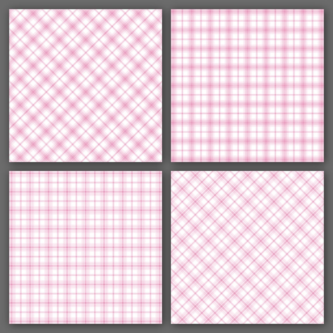 Plaid Digital Paper Scrapbook Paper Pink Paper Tartan | Etsy