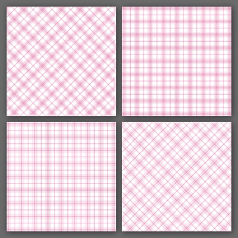 Plaid Digital Paper, Scrapbook Paper, Pink Paper, Tartan Digital Paper ...