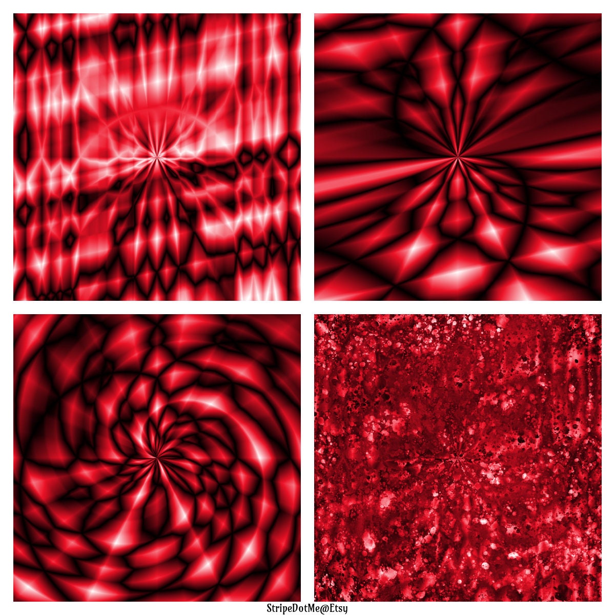 Red Digital Paper Pack - Red Scrapbook Paper, Geometric Paper ...