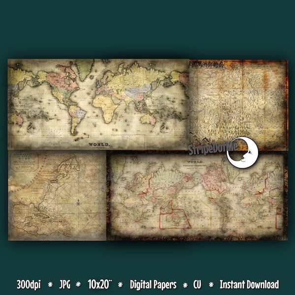 Decoupage World Map - Etsy