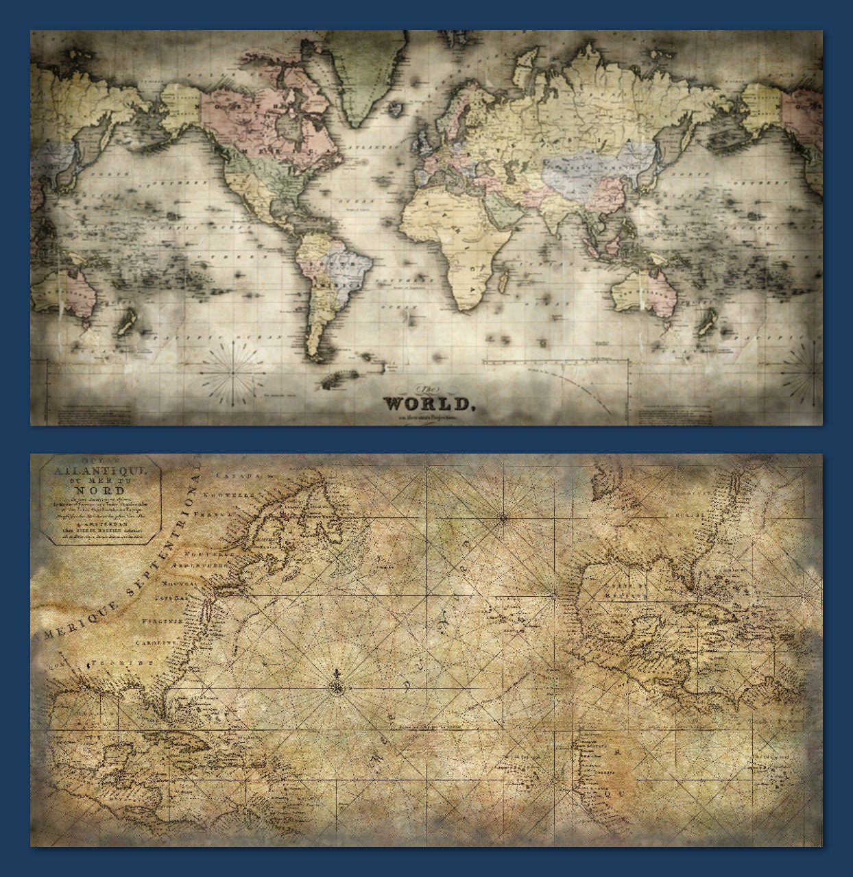 Old Maps Digital Paper, 10x20, Vintage Maps, Map Wrapping Paper, Asia ...