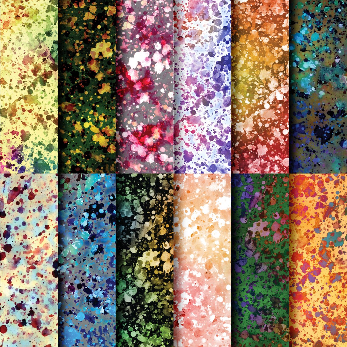 Paintball Watercolor Splash Digital Paper Bright Instant Download ...