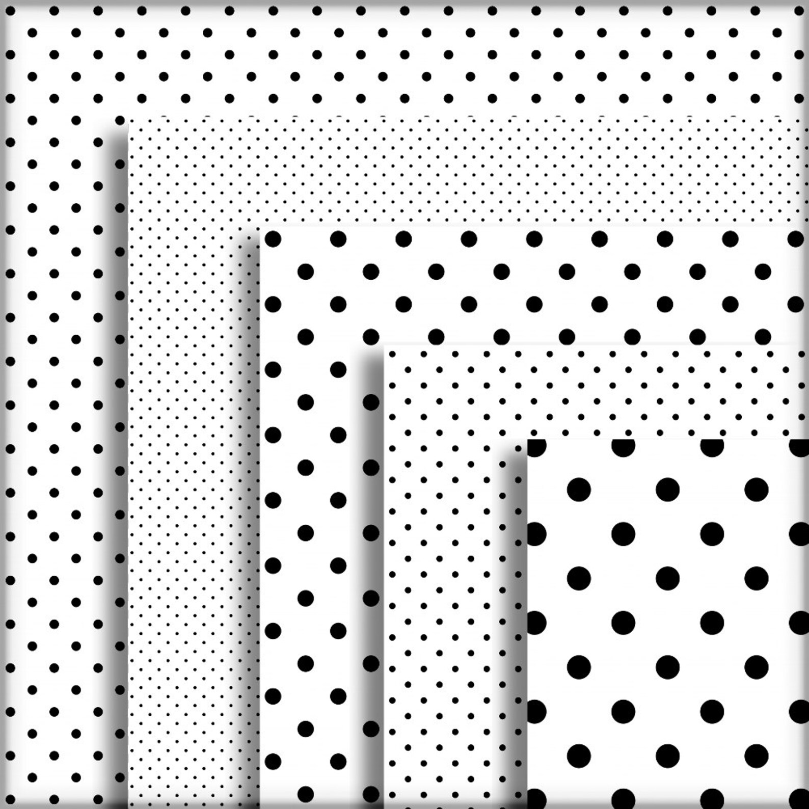 Polka Dot Digital Paper Overlays Black Transparent Background Tiny to ...